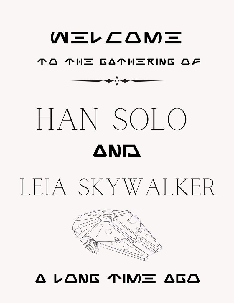 Star Wars Wedding Welcome Sign Template - Etsy