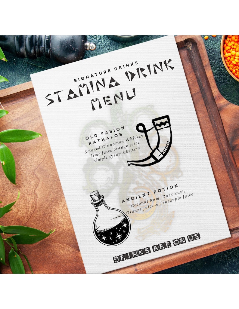 Monster Hunter Drink Menu - Canva Template - Etsy