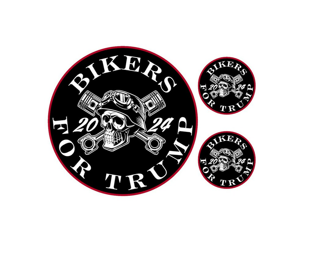 Bikers for Trump 2024 Helmet Decal Hard Hat Sticker Pro Trump Sticker ...