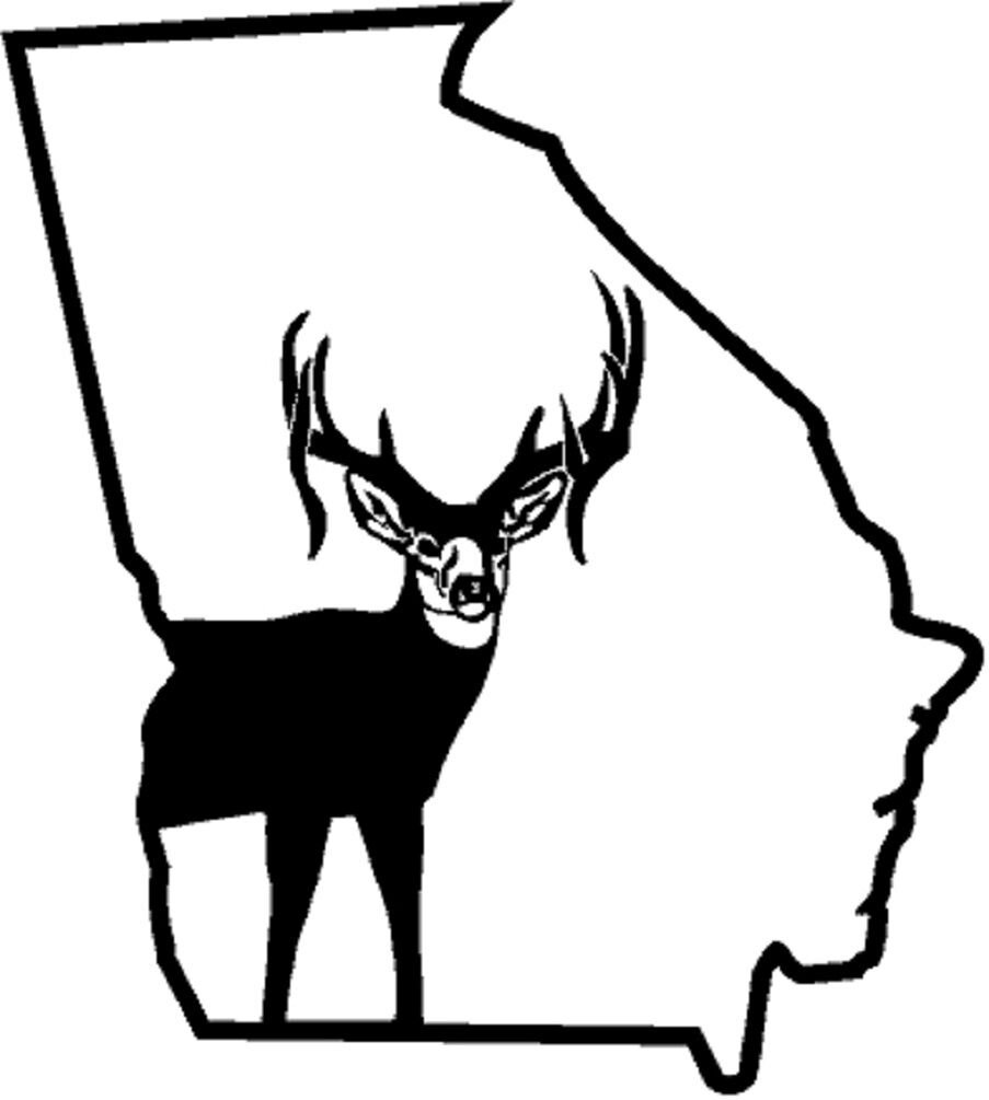Georgia Deer Hunting Window Sticker Decal Choose Color Corn Hole Game ...
