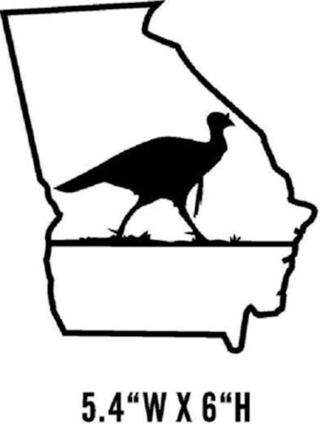 Georgia Turkey Hunting Window Sticker Decal Choose Color Corn Hole Game ...
