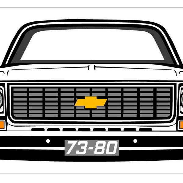 Square Body Chevy Truck Svg - Etsy
