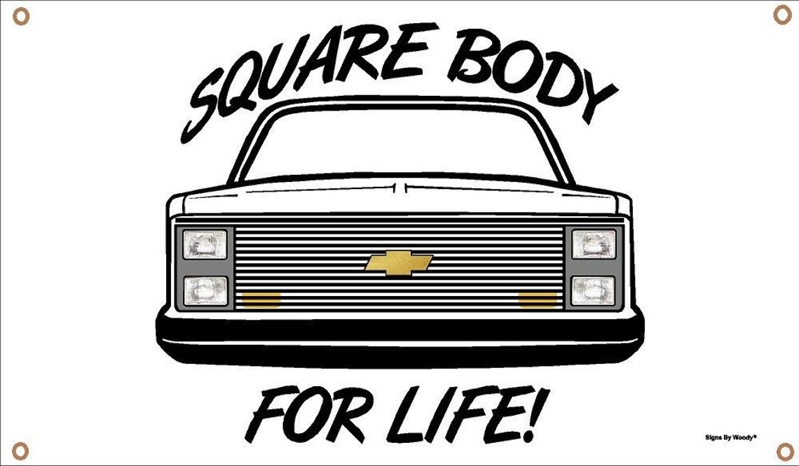 Square Body for Life 81-87 Classic Square Lights Garage Banner Man Cave ...