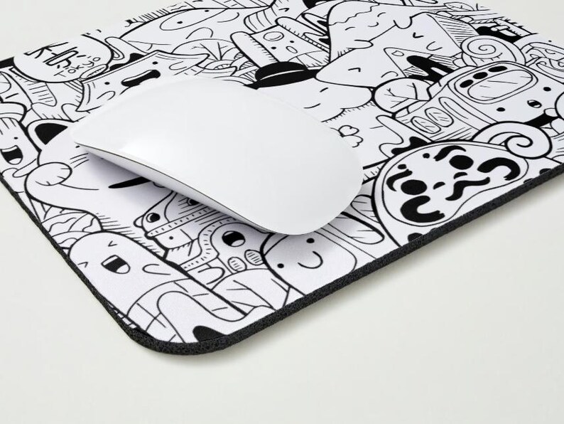 Tokyo Doodle Mousepad, Japanese Inspired Mousepad Computer, Desk ...