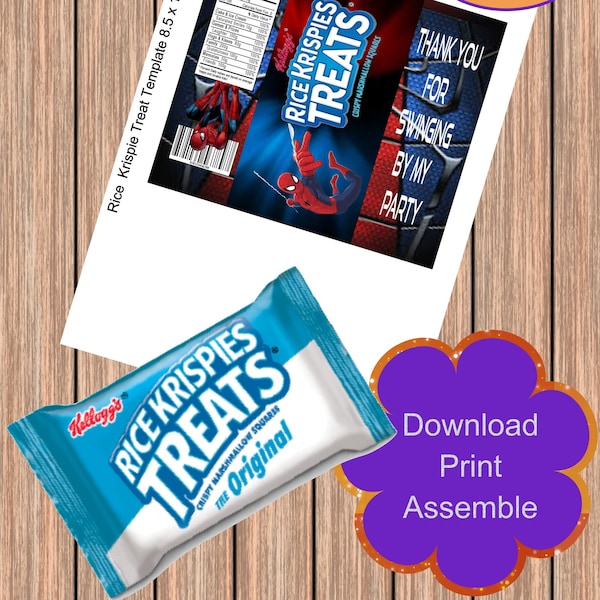 Spiderman Rice Krispie Treat Label - Etsy