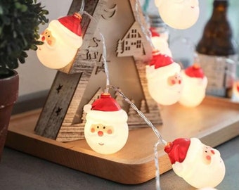 Santa String Lights | Etsy