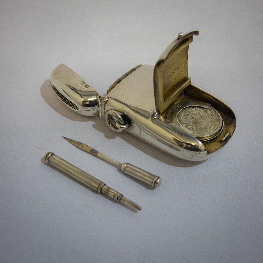 Antique Silver Victorian Vesta Sovereign & Stamp Case 1898 - Etsy