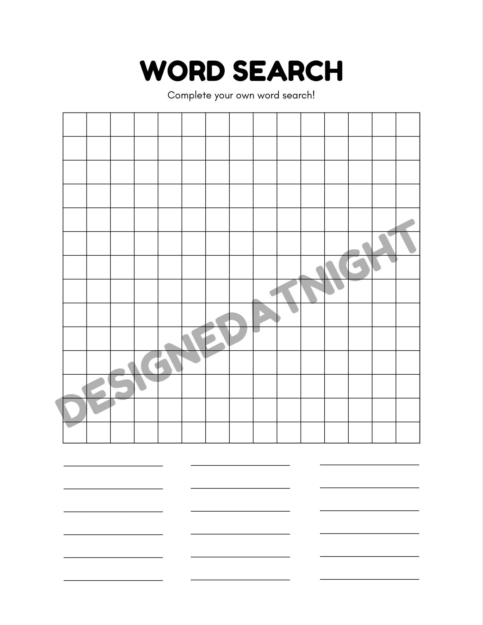 Create Your Own Word Search II - Etsy