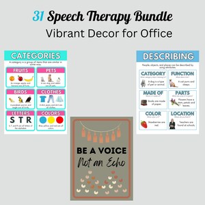 31 Speech Therapy Room Posters SLP Decor Prints Art Therapist Classroom ...