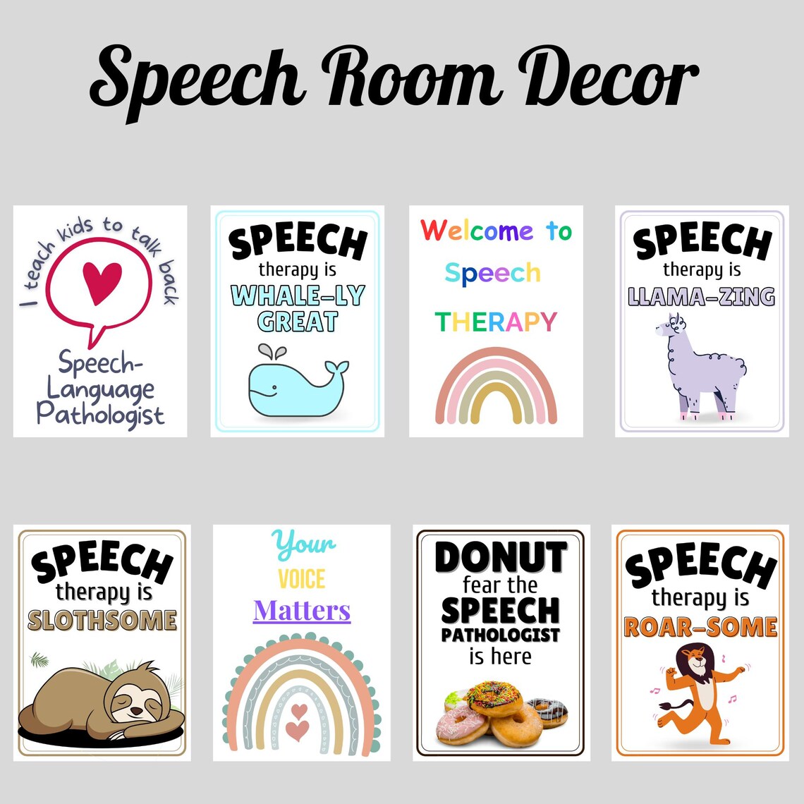 31 Speech Therapy Room Posters SLP Decor Prints Art Therapist Classroom ...