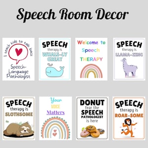 31 Speech Therapy Room Posters SLP Decor Prints Art Therapist Classroom ...