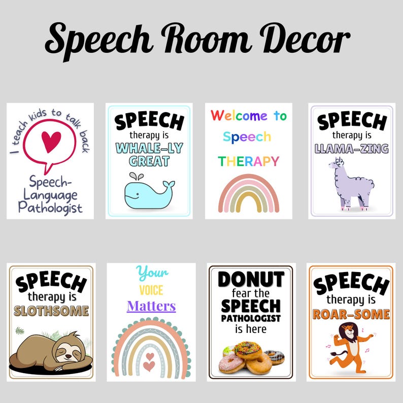 31 Speech Therapy Room Posters SLP Decor Prints Art Therapist Classroom ...