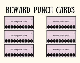 Printable Reward Punch Cards for Kids Sunflower Incentive Reward Card ...