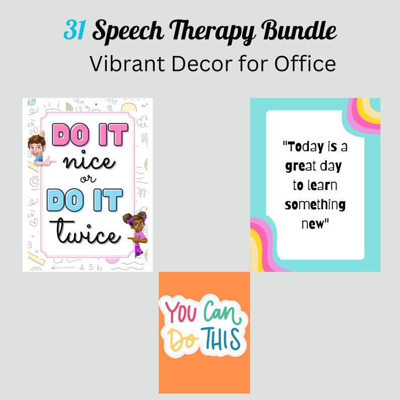 31 Speech Therapy Room Posters SLP Decor Prints Art Therapist Classroom ...