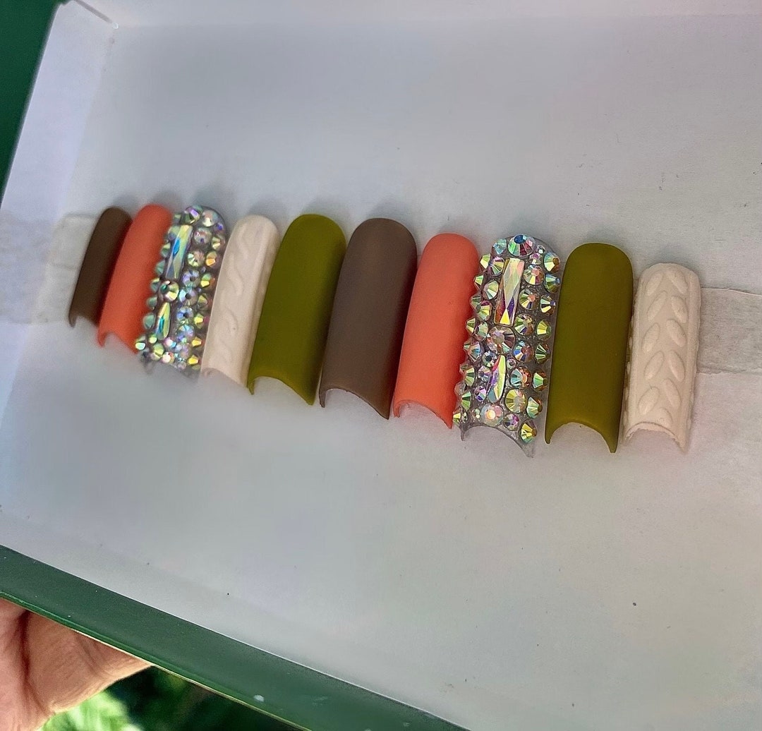 NEW | Cozy SZN | Luxury Press on Nails | Autumn Nails | Fall Nails ...