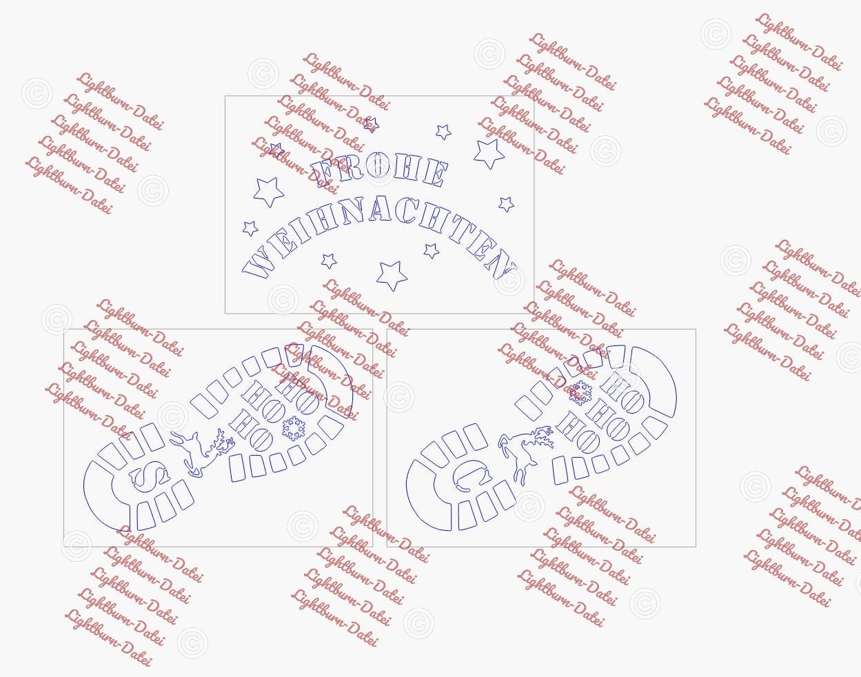 Laser Cutting Lightburn Plan Drawing XMAS Santa Claus - Etsy