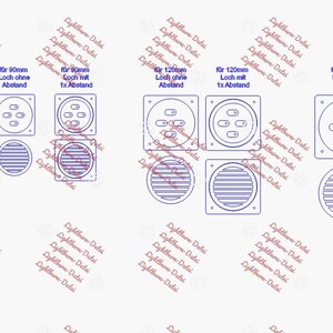 Laser Cutting Lightburn Plan Drawing - Fan Grille Fan Cover Perforated ...