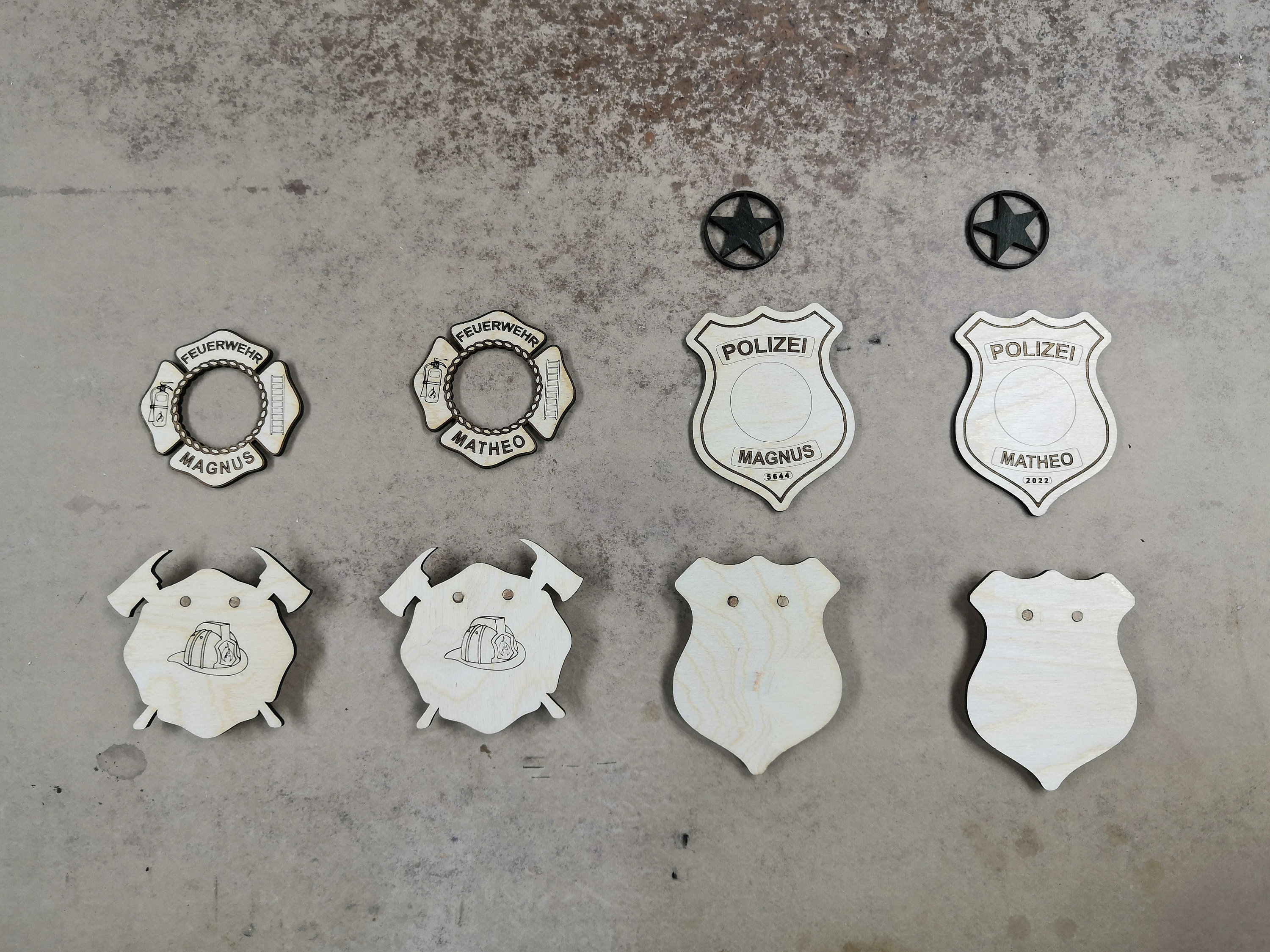 Laser Cutting Lightburn Plan Drawing Badges for Kids Police and ...