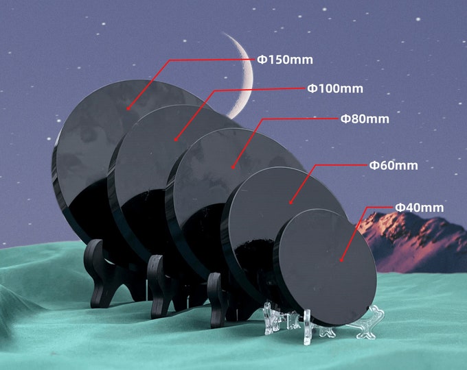 Crystal Scrying Mirror,obsidian Wafer,black Obsidian Mirror,crystal ...