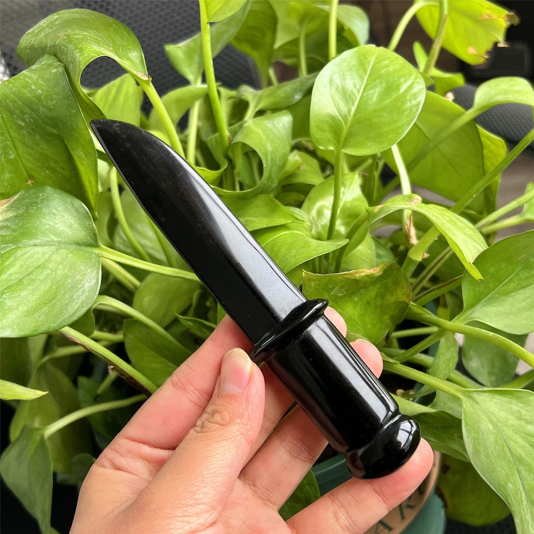 Hand Natural Obsidian Knife Carving,crystal Quartz Dagger,crystal ...