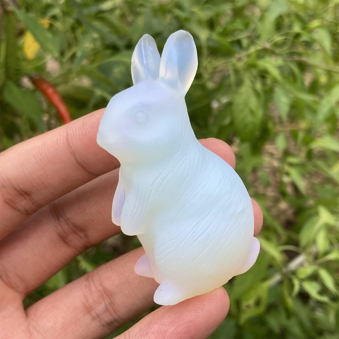30g Hand Carved Opalite Rabbit,quartz Crystal Rabbit,crystal Sculpture ...