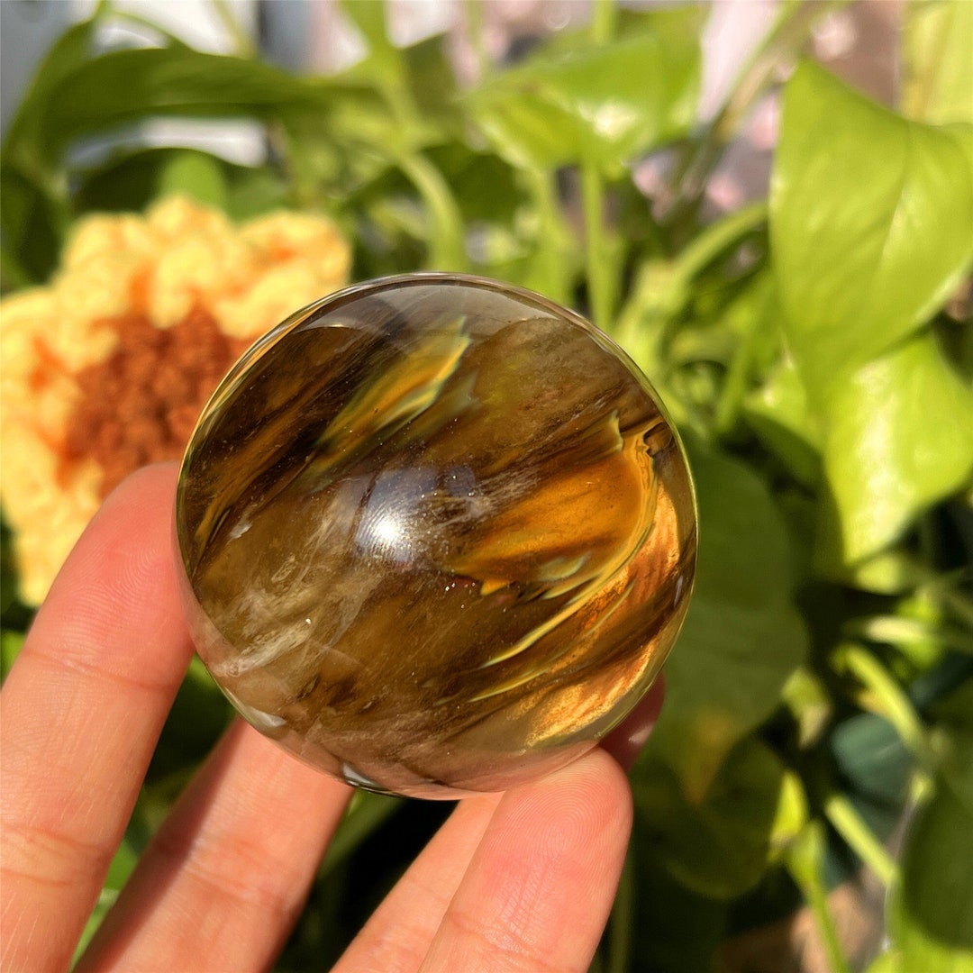 50MM Gray Stripe Smelting Stone Ball,quartz Crystal Sphere,mineral ...