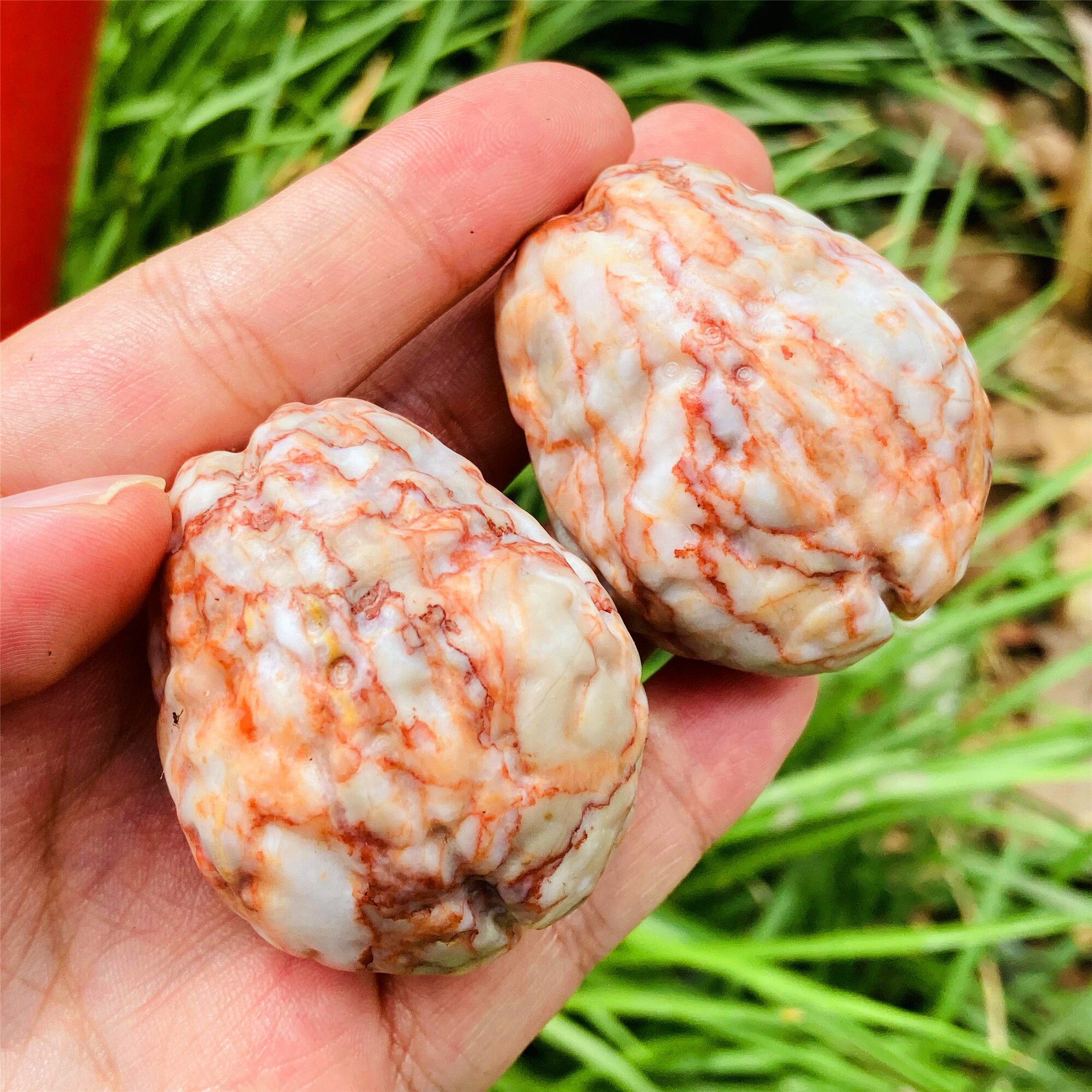 Natural Hand Red Network Stone Brain Model Carvedmineral - Etsy