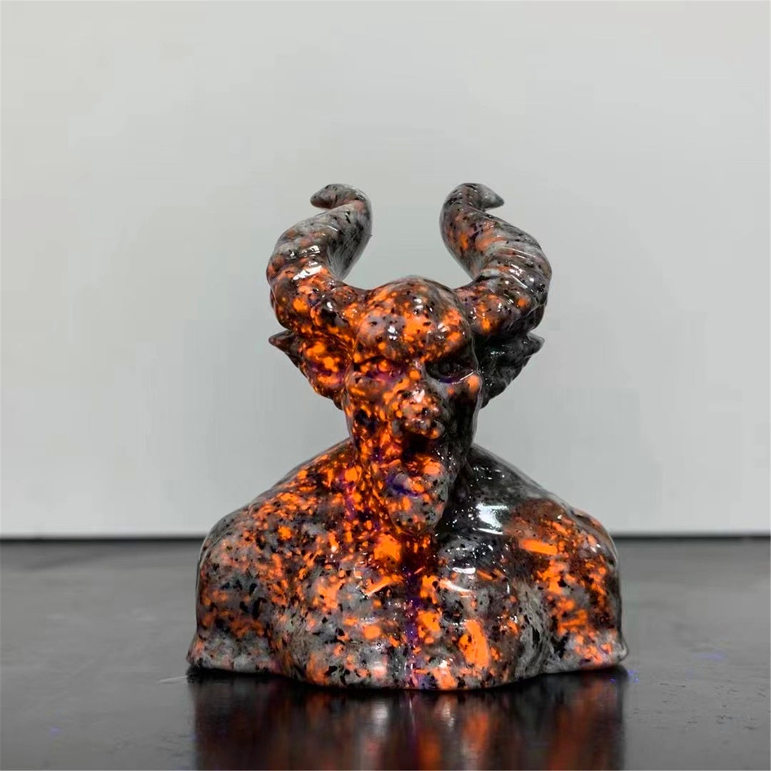 3.1 Natural Yooperlite Demon Carved,quartz Crystal Demon Sculpture,home ...