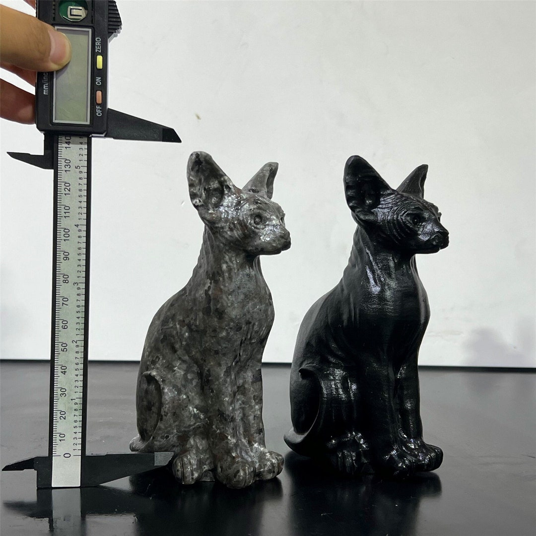 Big Natural Obsidian/yooperlite Sphynx Cat,quartz Crystal Cat,mineral ...