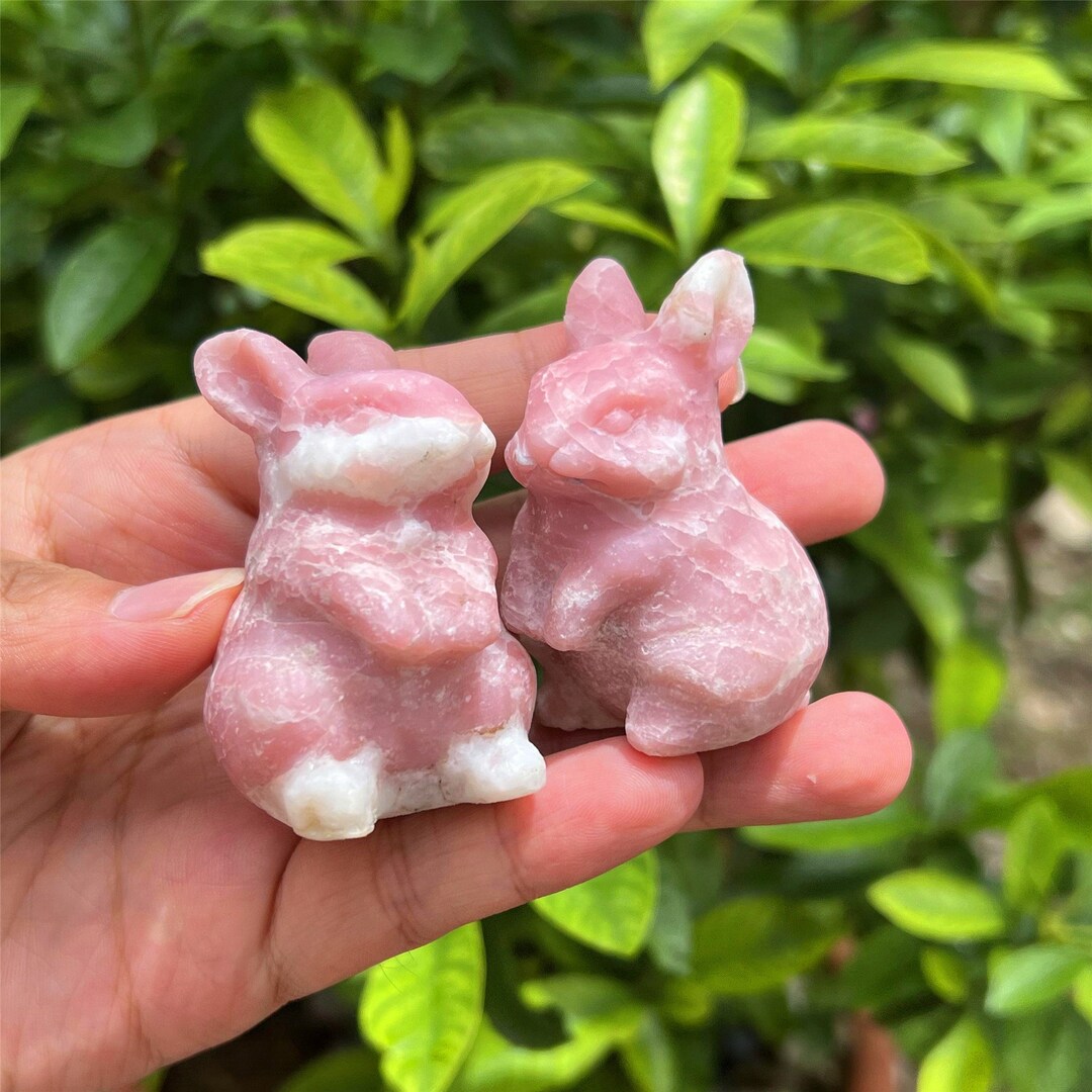 Natural Pink Opalite Rabbit,quartz Crystal Rabbit,crystal Animal ...