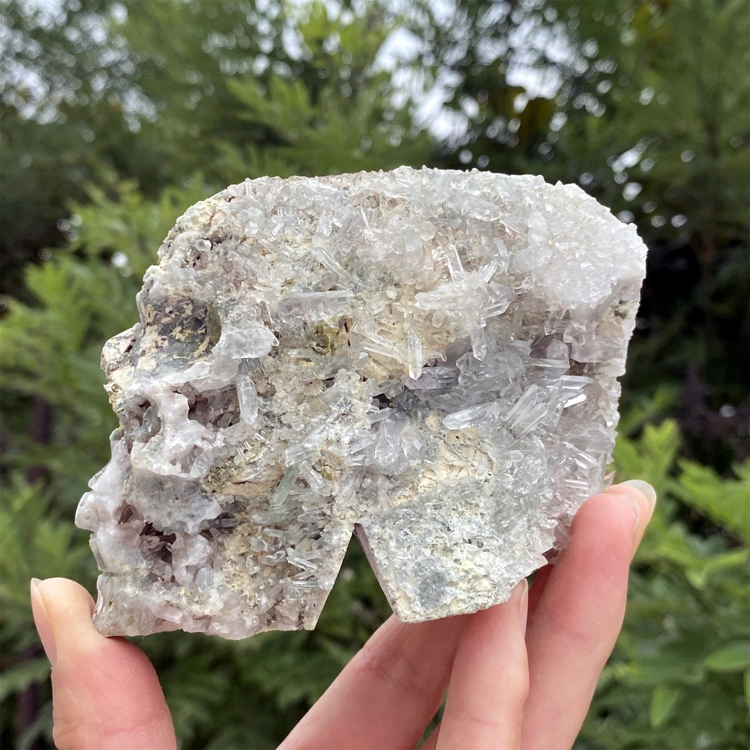 4.3'' Natural Calcite Skull,crystal Carved Skull,quartz Skull,mineral ...