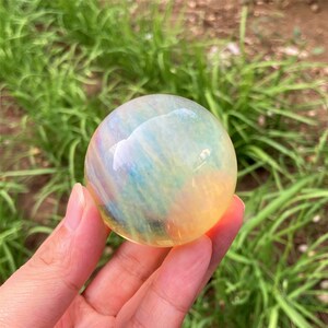 50MM 1PC Yellow Smelting Stone Ball,quartz Crystal Sphere,mineral ...