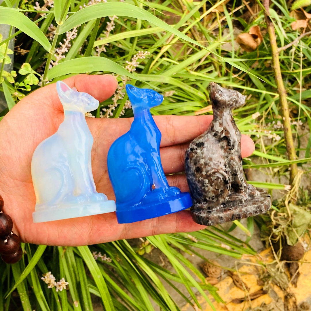 1PC 3 Natural Mix Mini Quartz Sphynx Cat Carved,quartz Crystal Animal ...