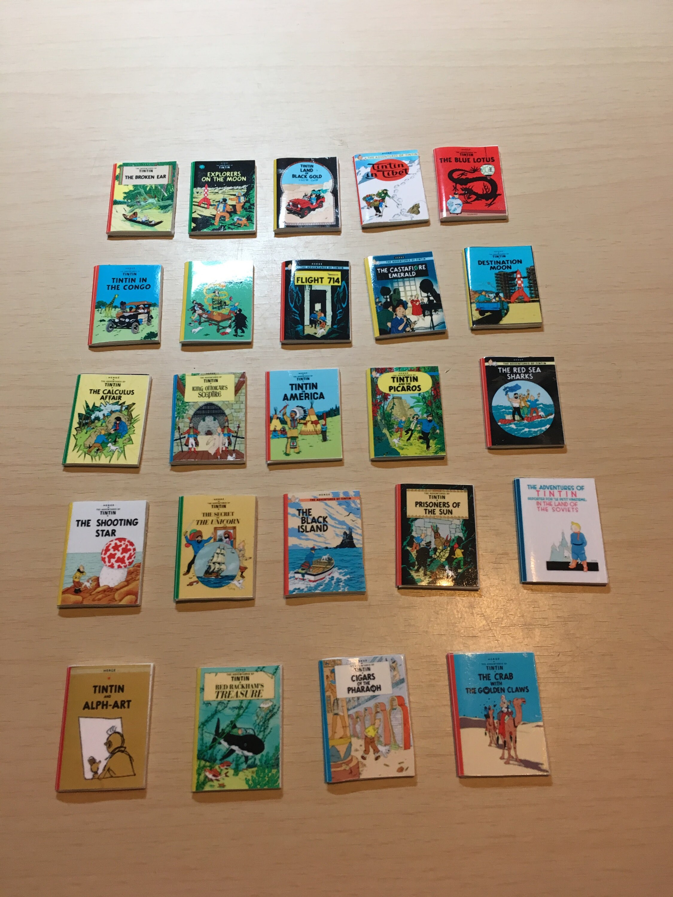 Tintin Complete Collection of 24 Dollhouse Miniature Comics - Etsy