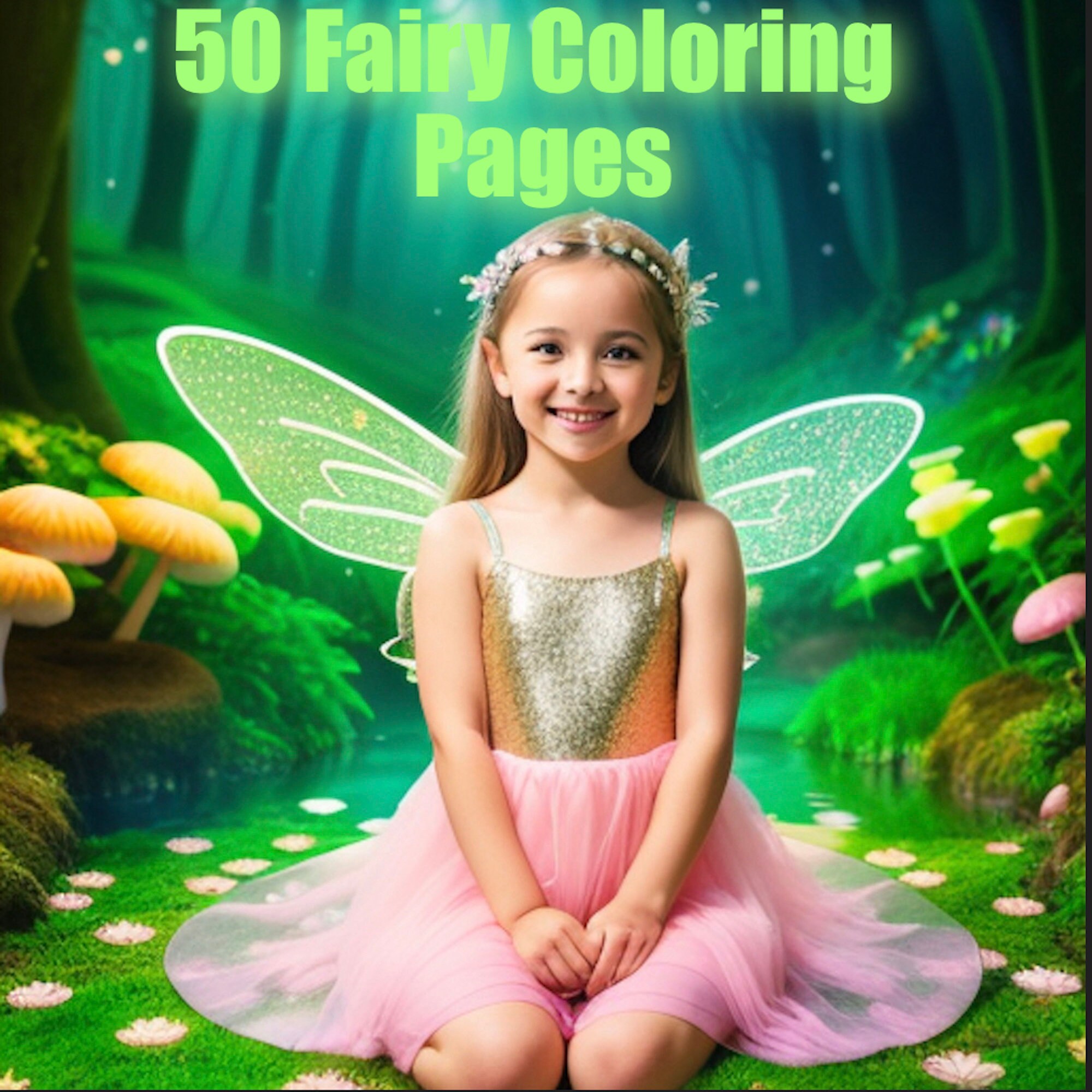 50 Fairy Coloring Pages - Etsy