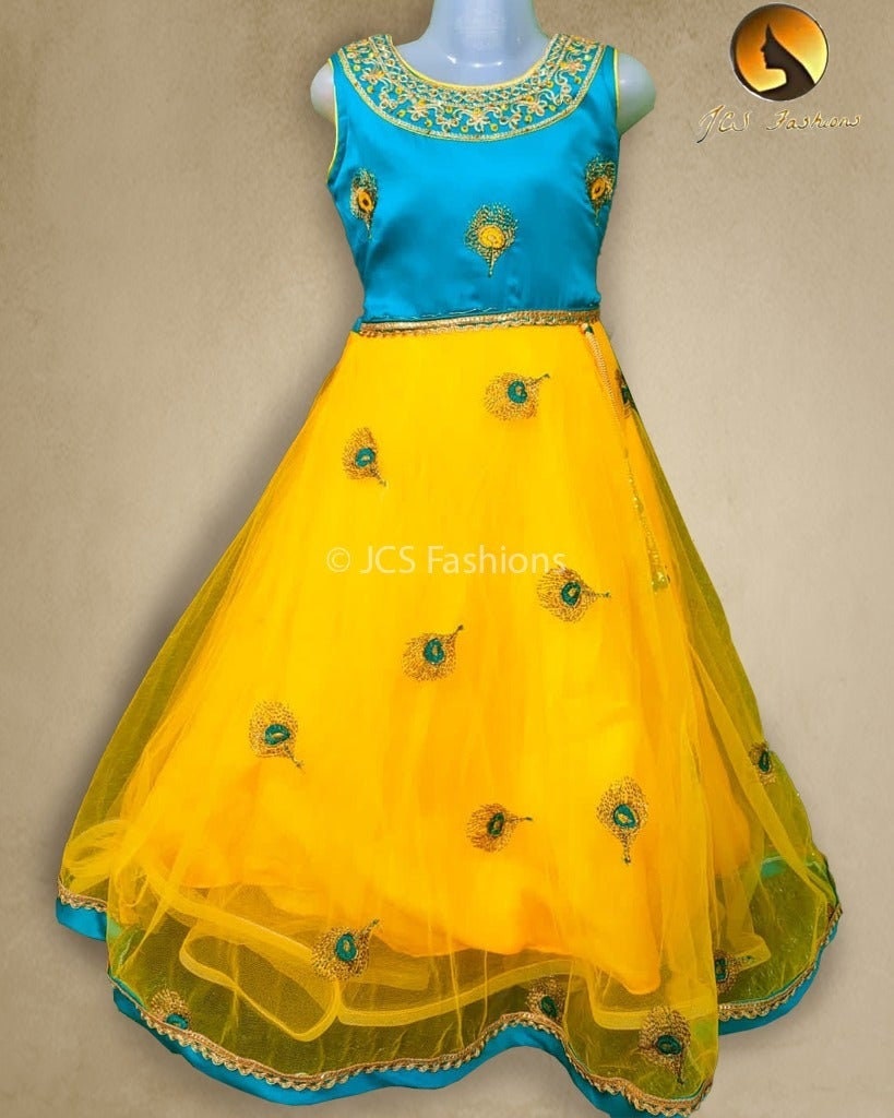 KIDS NETTED FROCK Kids Silk Cotton Netted Frock, Kids Readymade Frock ...