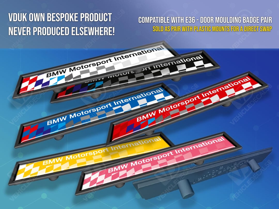 Fits BMW E36 Compatible Motorsport International Door Moulding Emblem ...