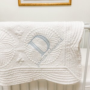 Monogrammed Heirloom Baby Quilt | Baby Gift Personalized | Baby Shower ...