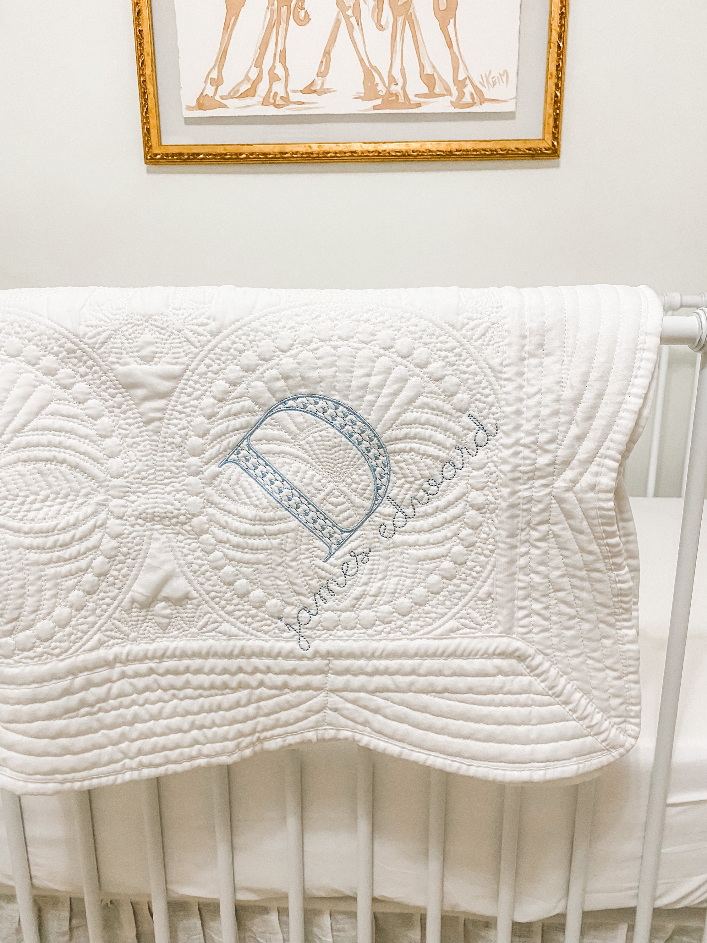 Monogrammed Heirloom Baby Quilt | Baby Gift Personalized | Baby Shower ...