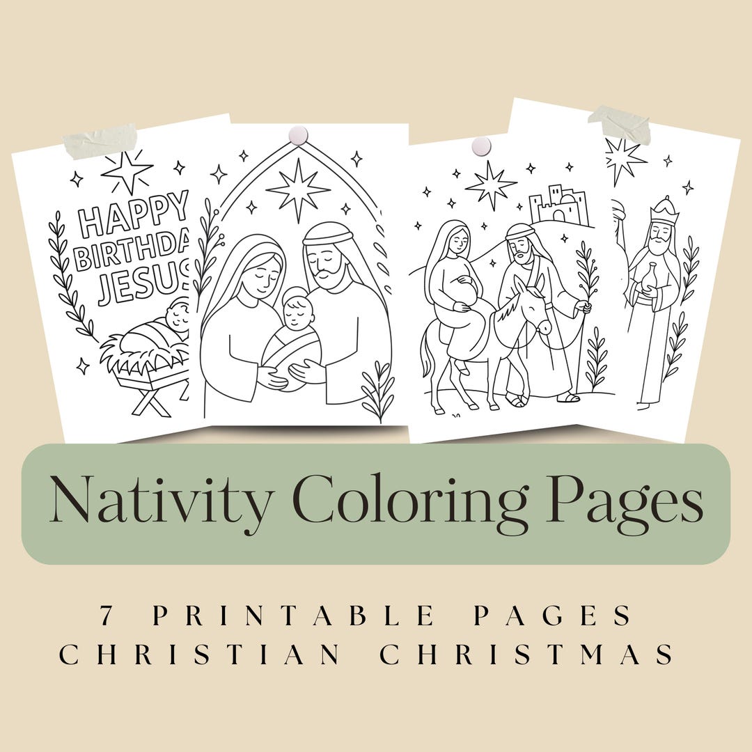 Nativity Coloring Pages Bundle | Christian Christmas Printables | Wise ...