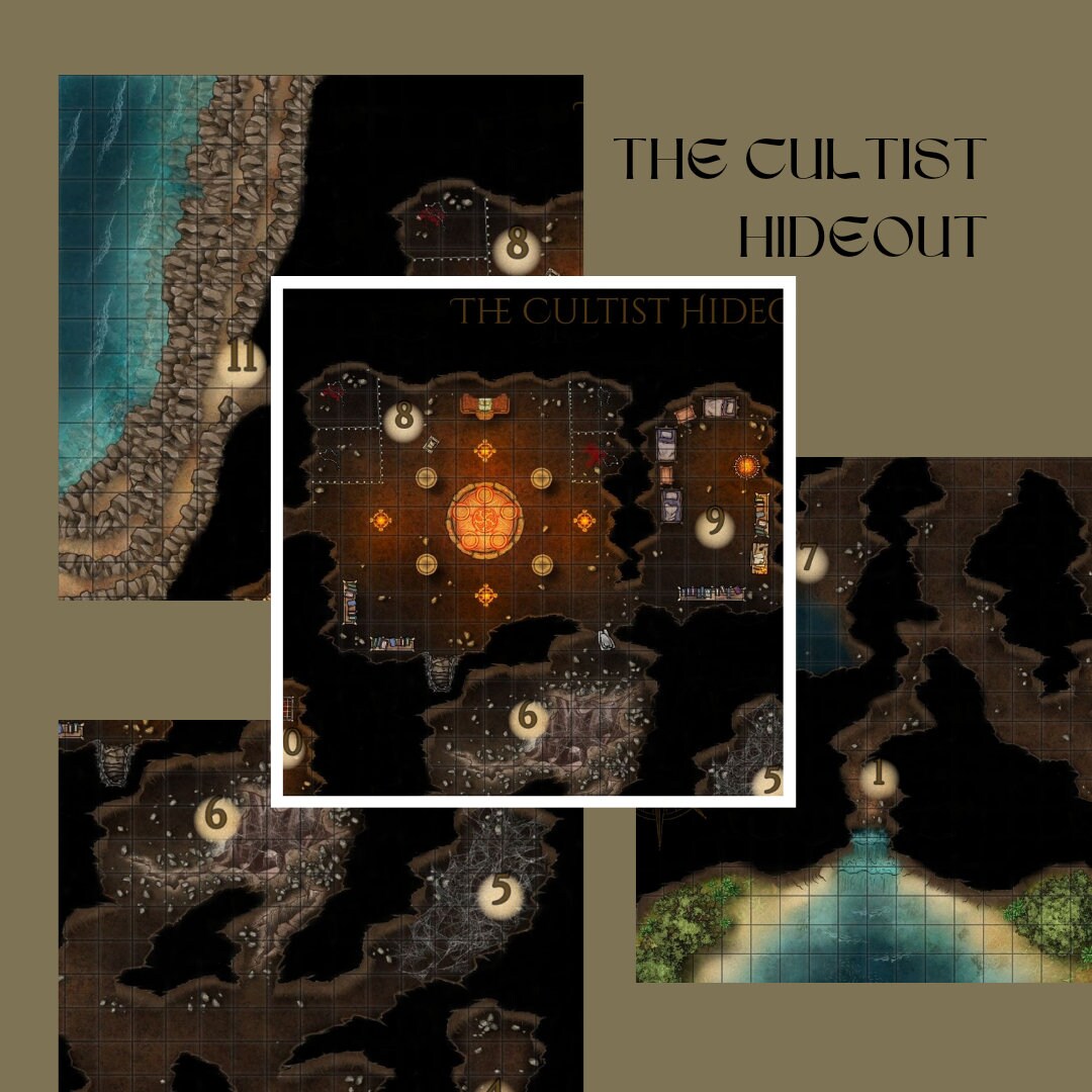 El mapa de batalla de Hideout - Etsy México