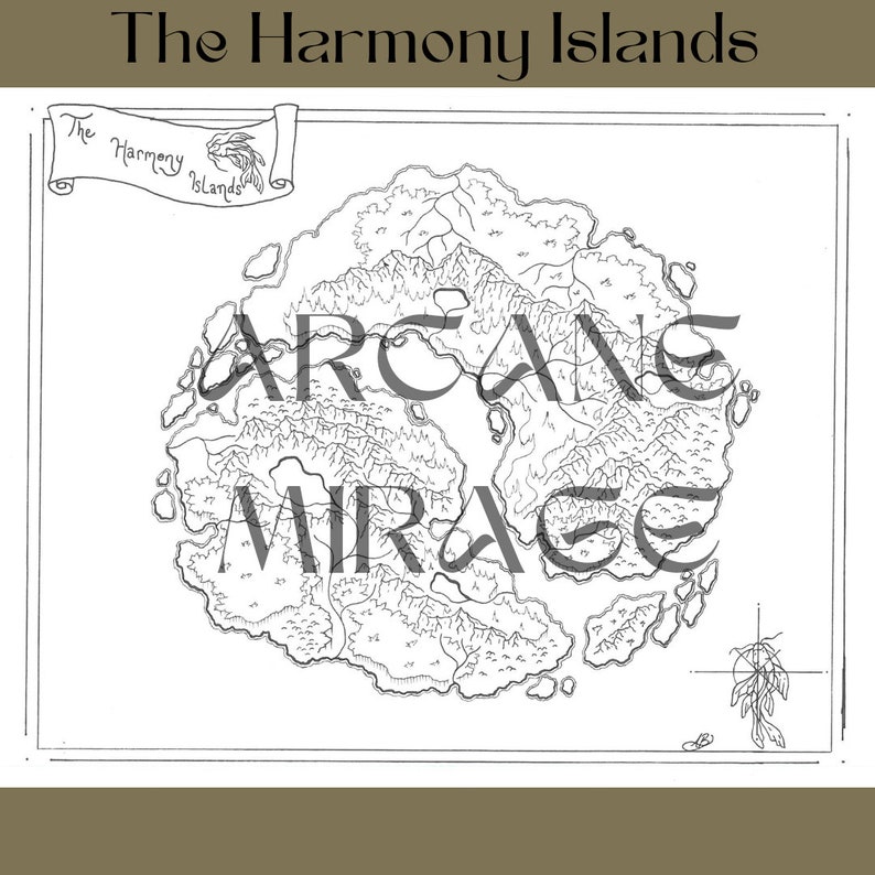 The Harmony Islands Fantasy Map - Etsy