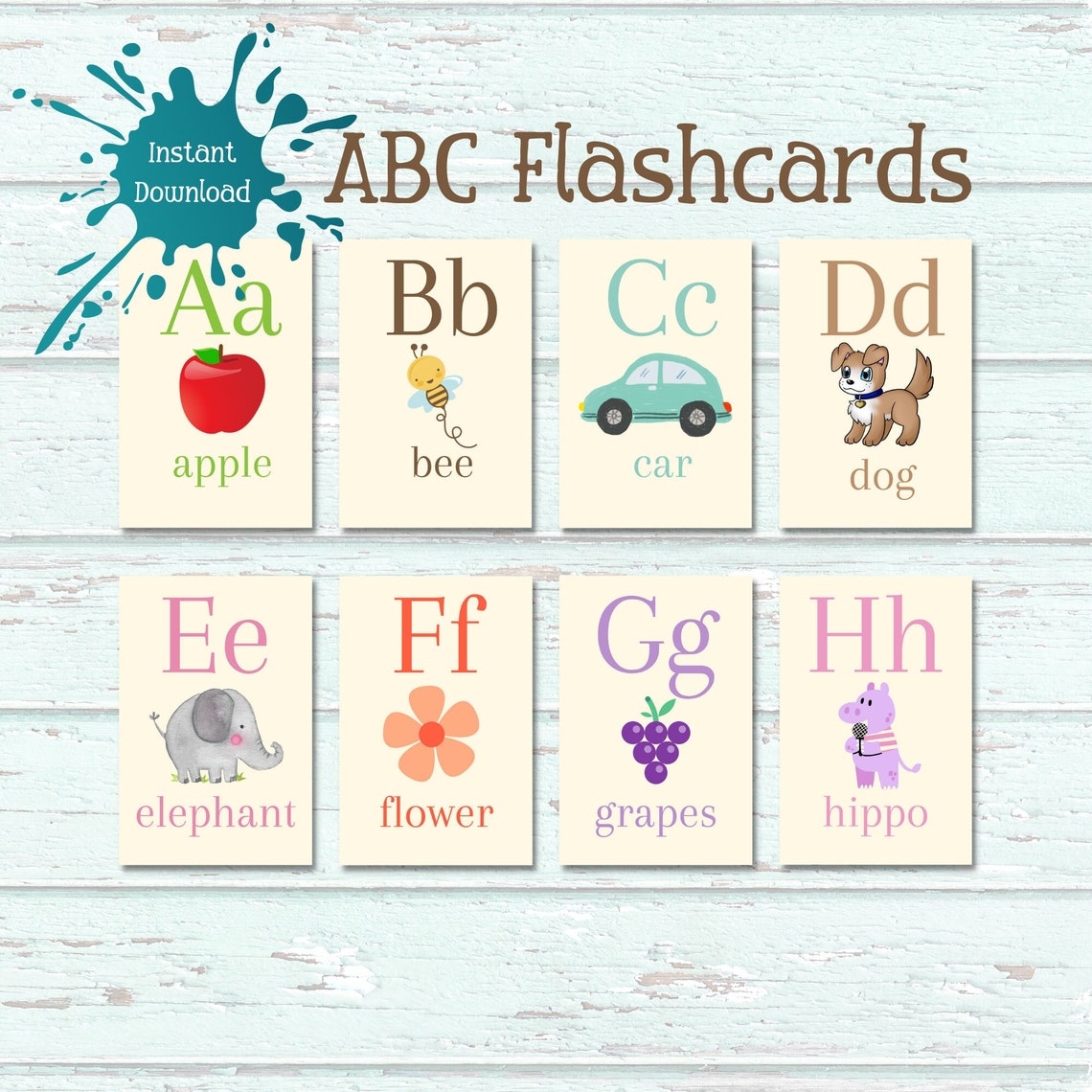 Printable ABC Flashcards | Digital Download | Instant Download ...