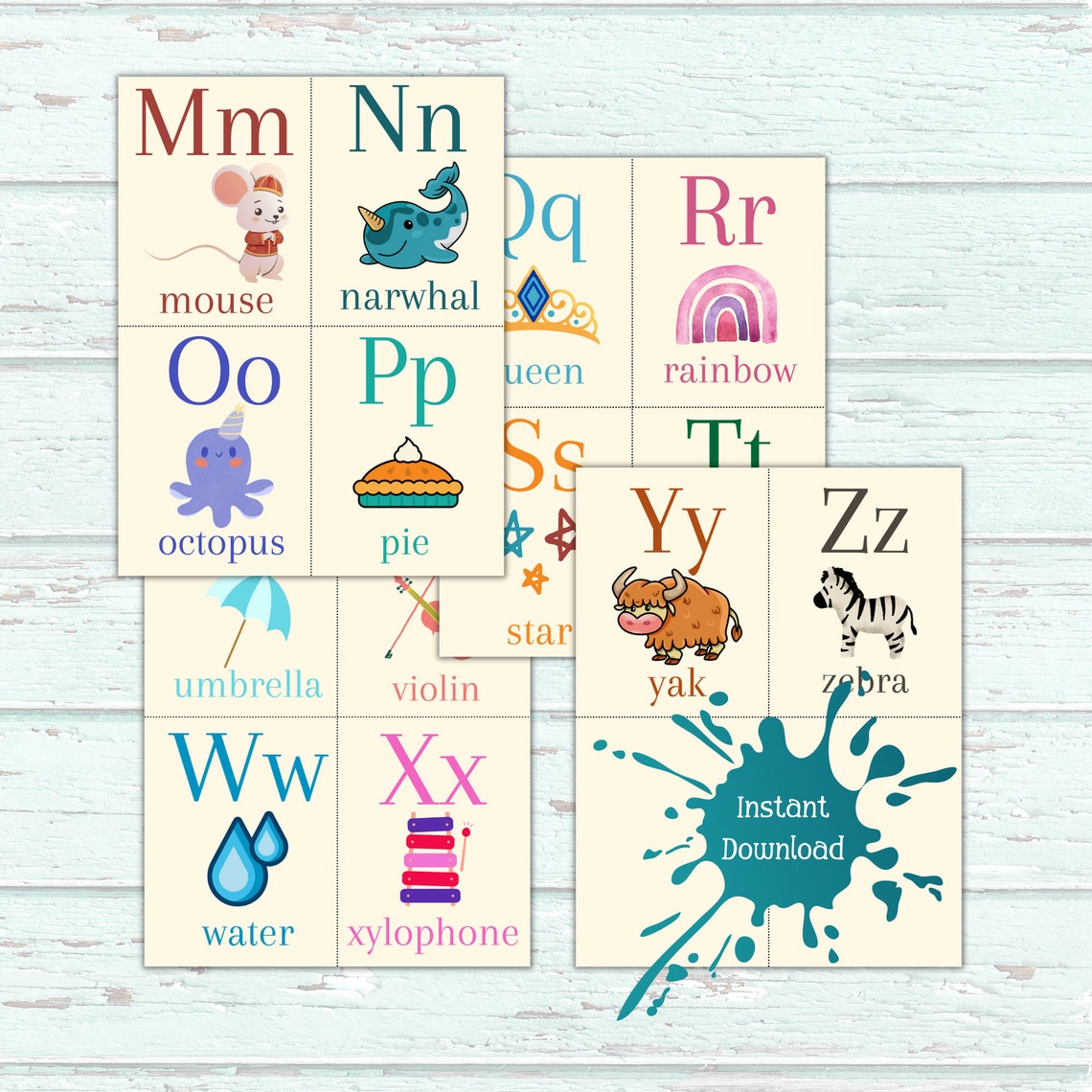 Printable ABC Flashcards | Digital Download | Instant Download ...