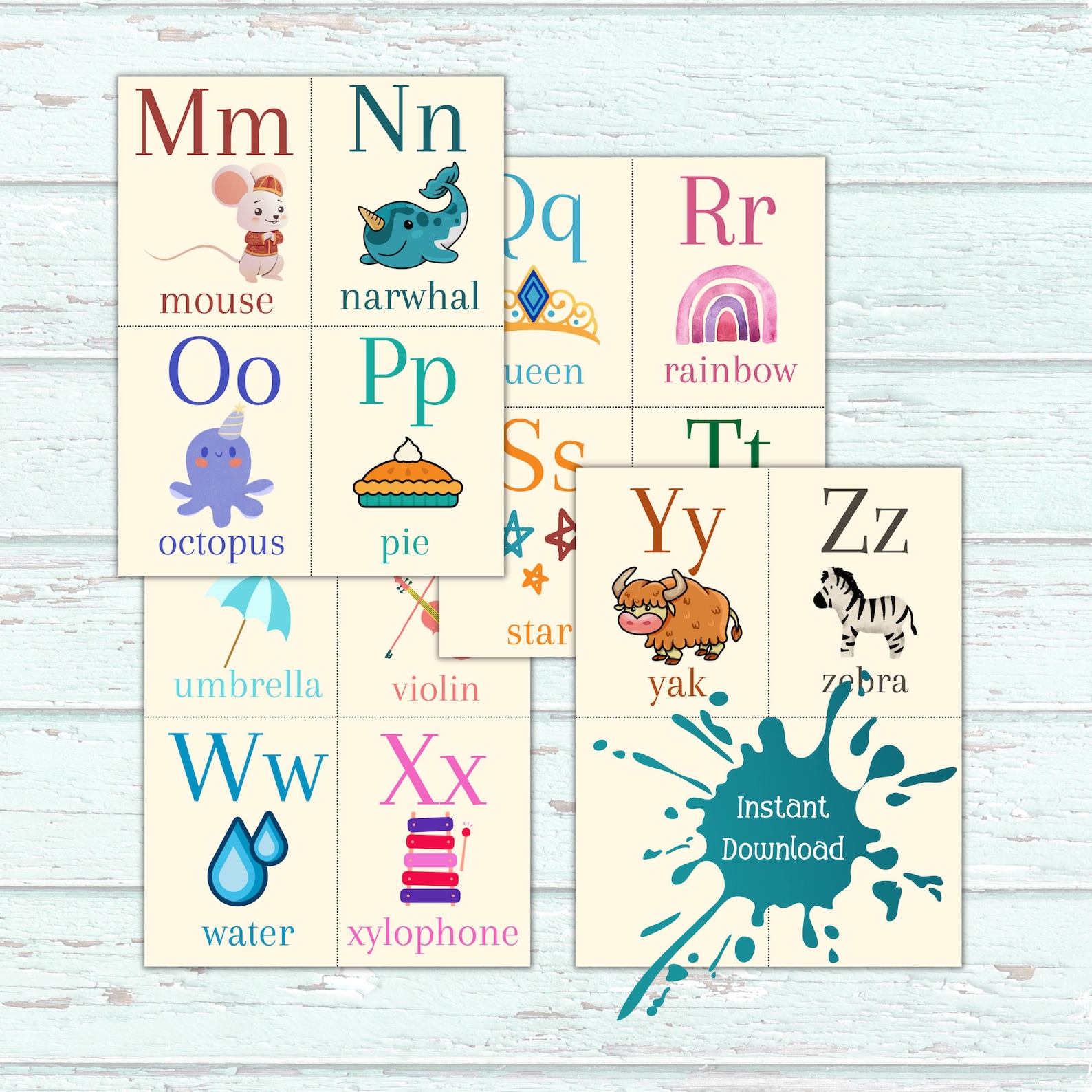 Printable ABC Flashcards | Digital Download | Instant Download ...