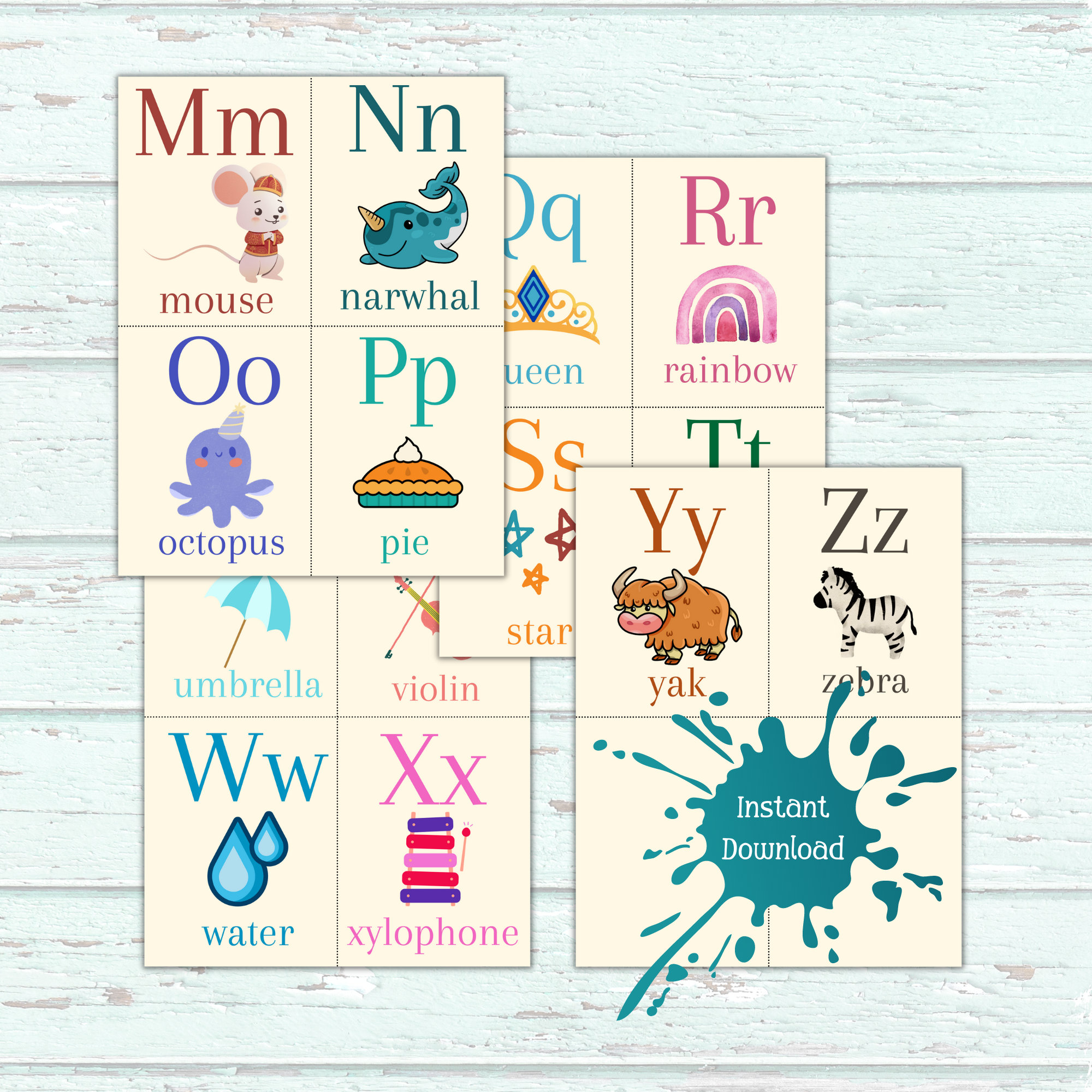 Printable ABC Flashcards | Digital Download | Instant Download ...