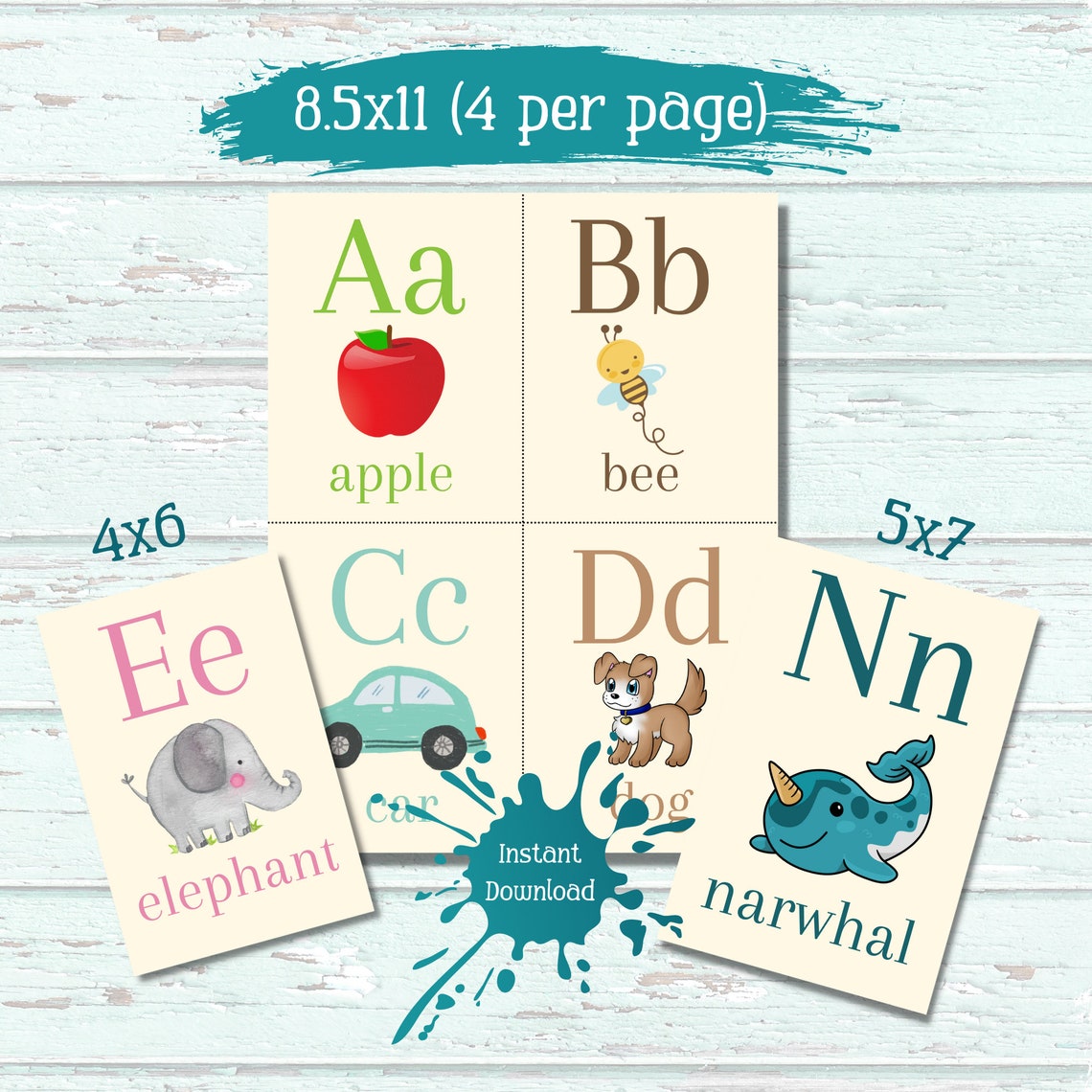 Printable ABC Flashcards | Digital Download | Instant Download ...