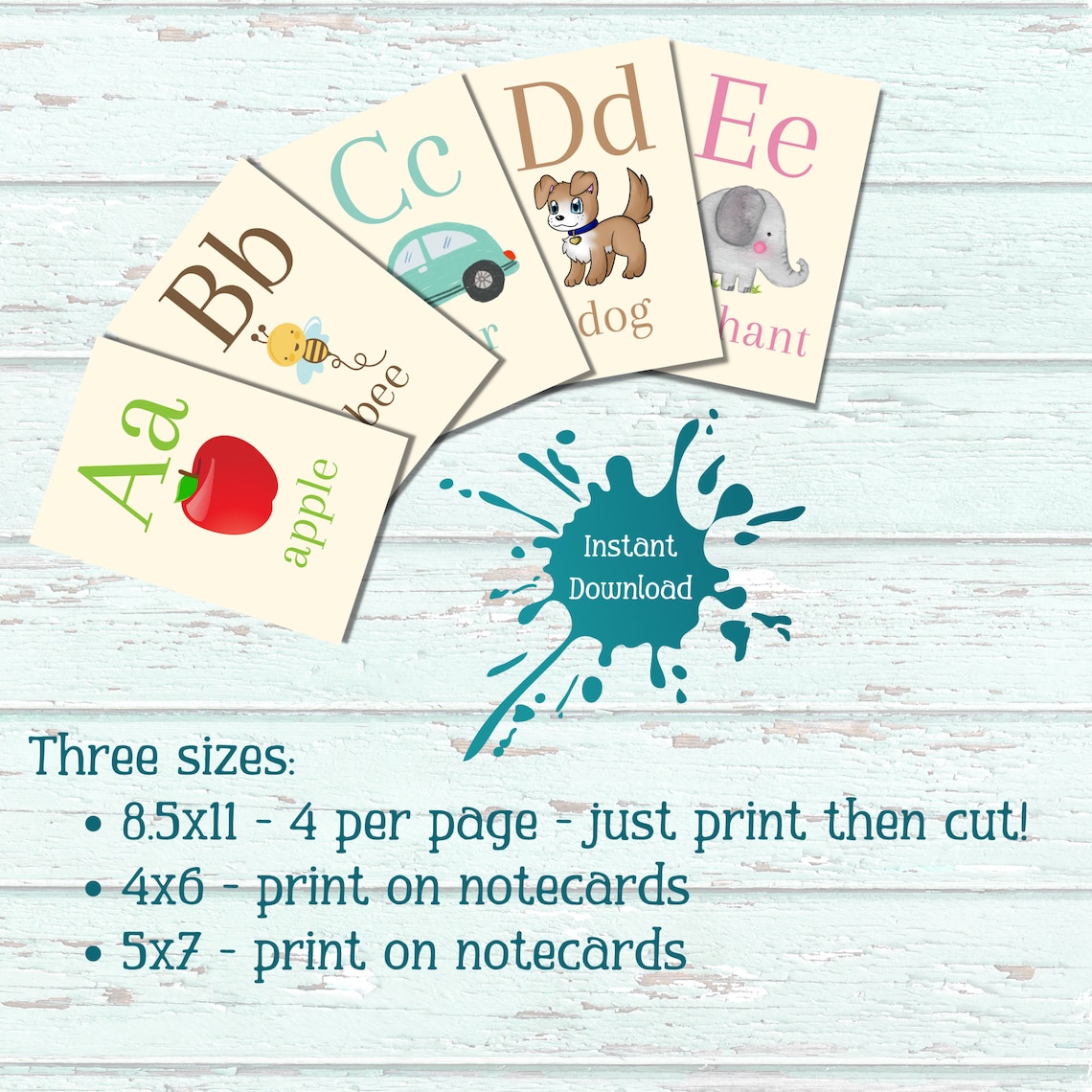 Printable ABC Flashcards | Digital Download | Instant Download ...