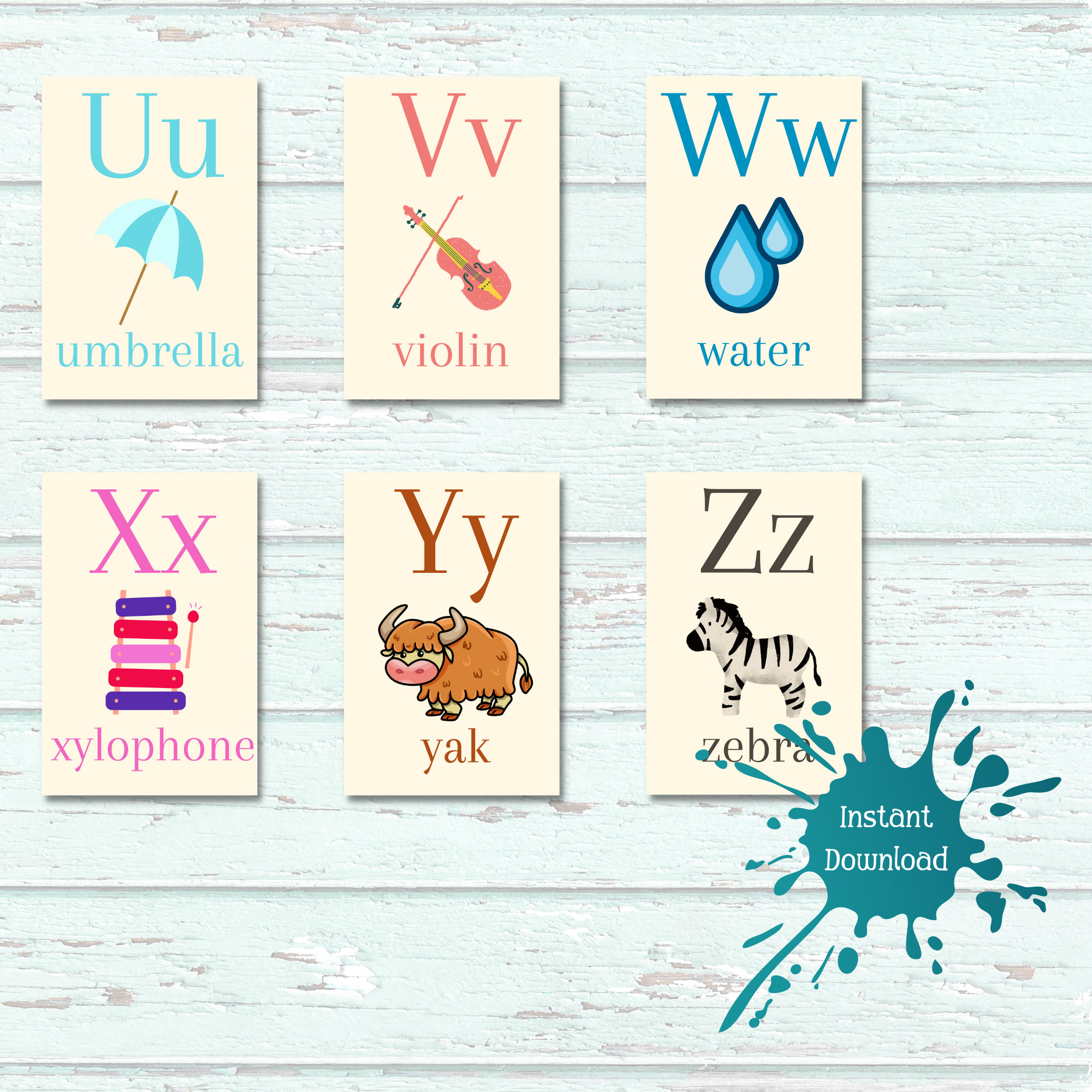 Printable ABC Flashcards | Digital Download | Instant Download ...