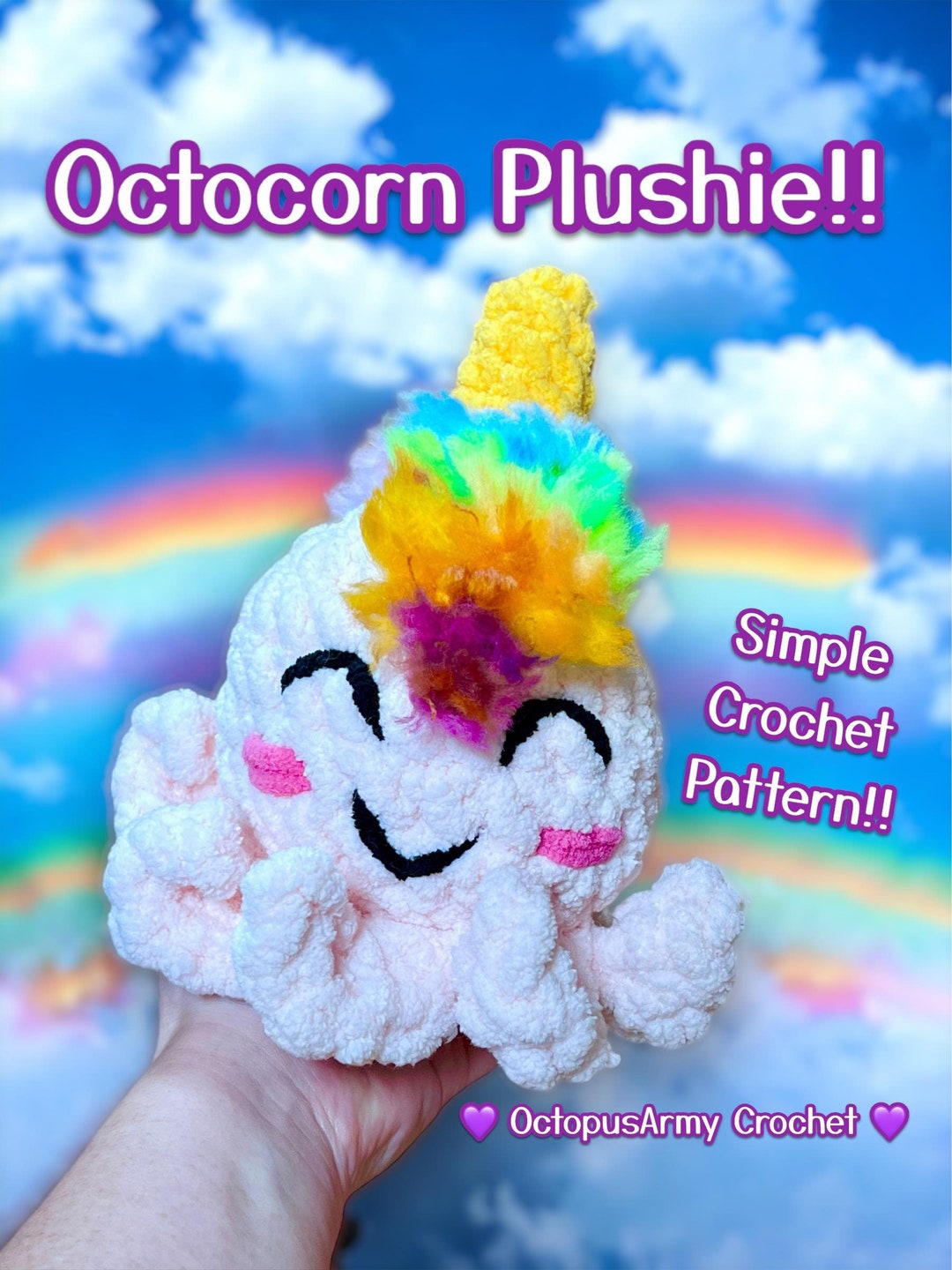No-sew Octocorn crochet Pattern - Etsy